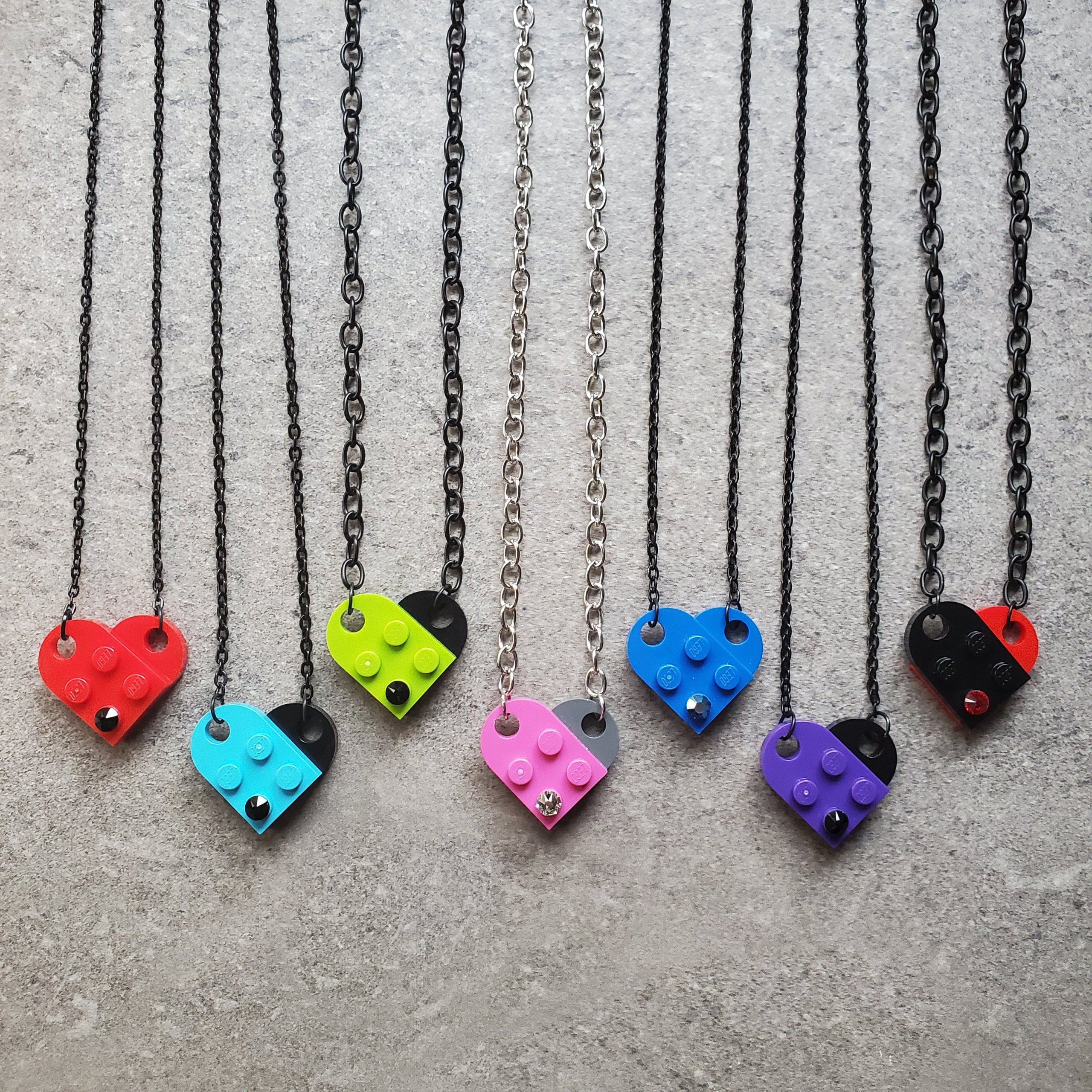 The lego heart necklace store